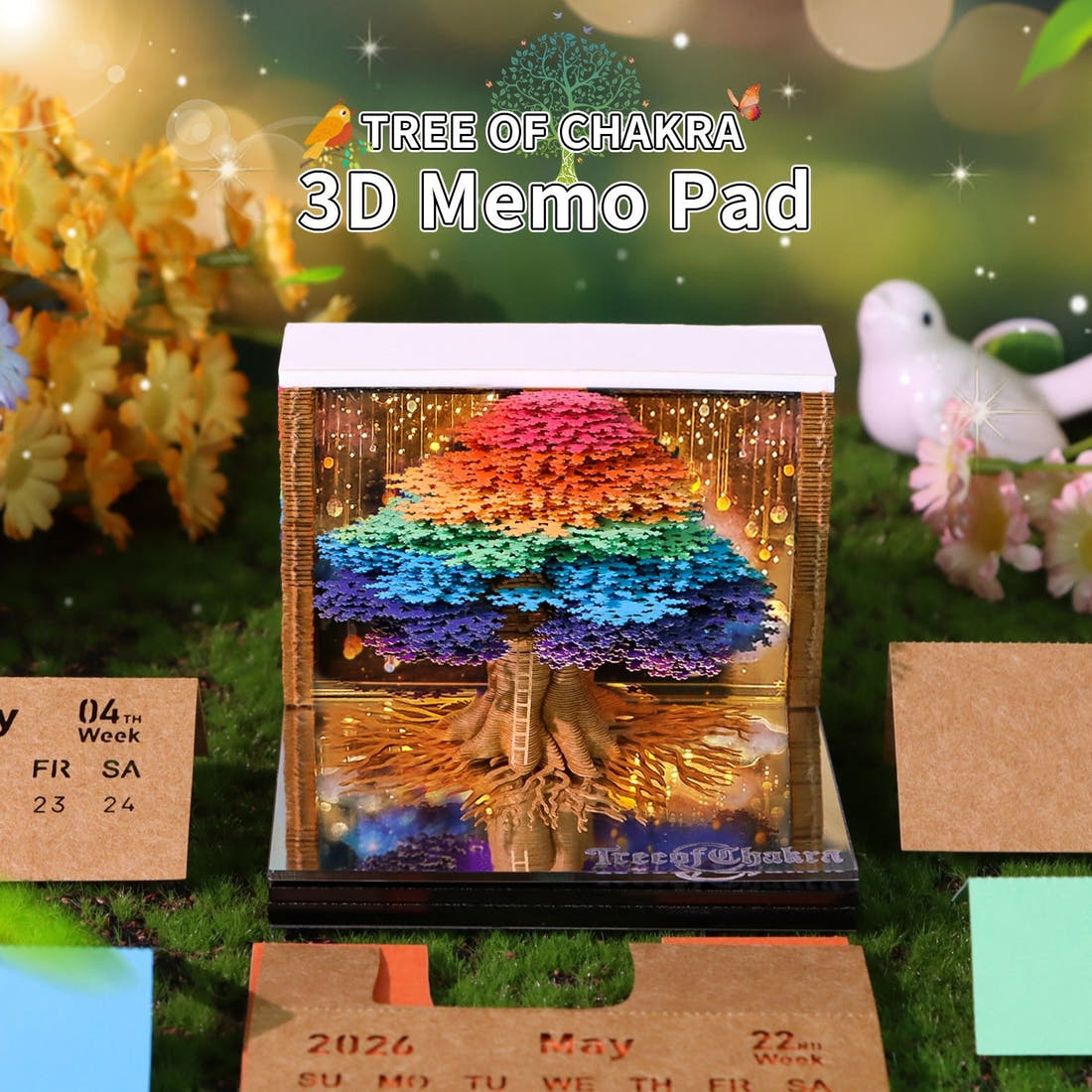 3D Calendar 2026 - Tree of Chakra – Unveil The Year